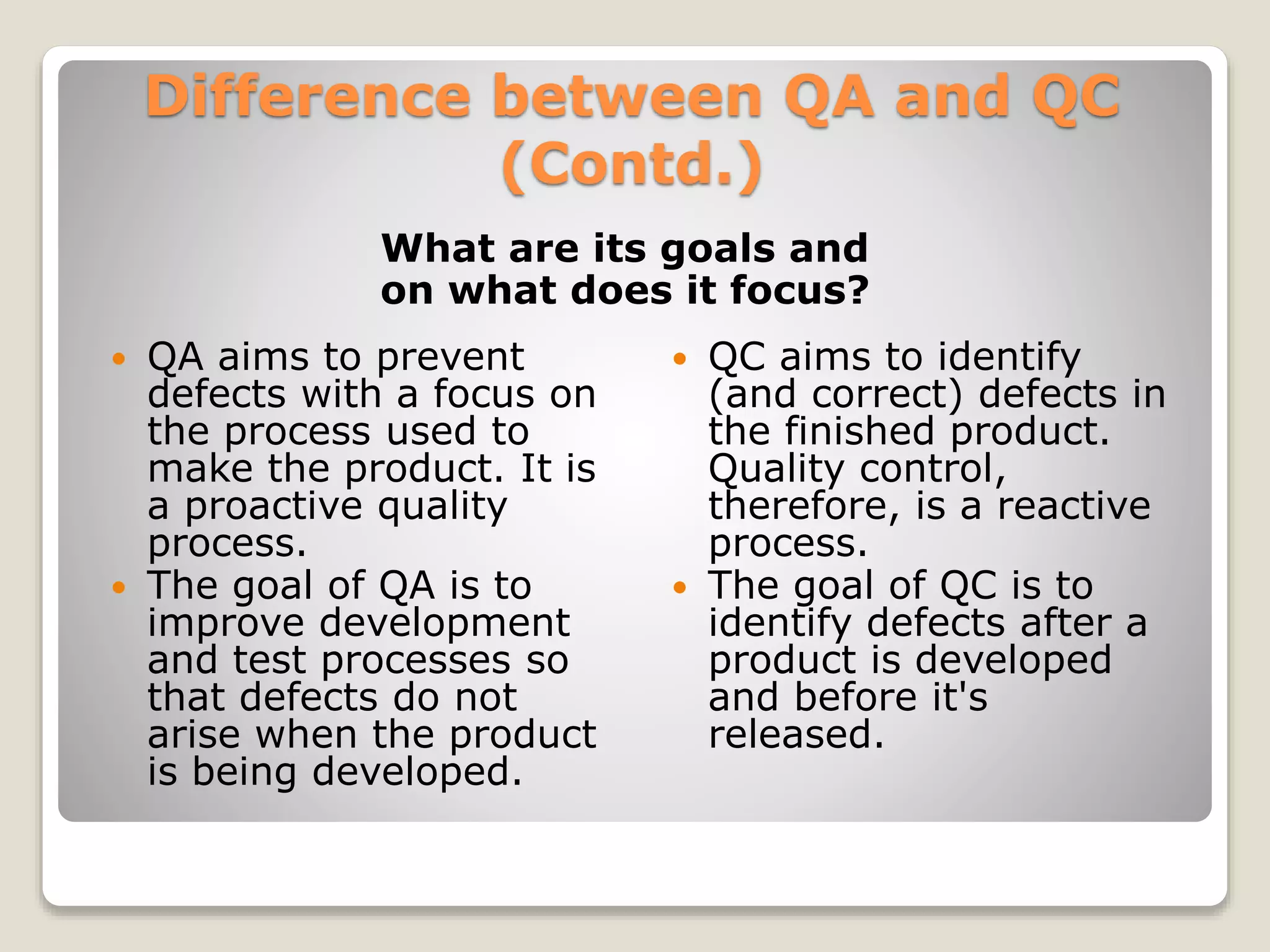 Basic concepts of QA and QC | PPTX