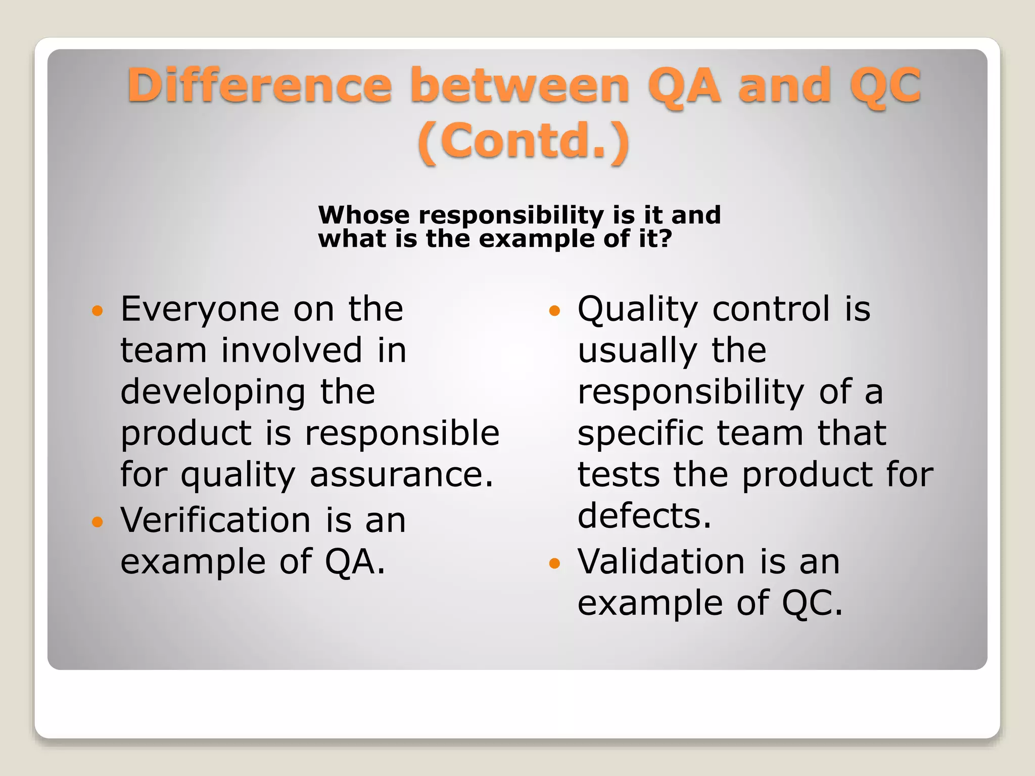 Basic concepts of QA and QC | PPTX