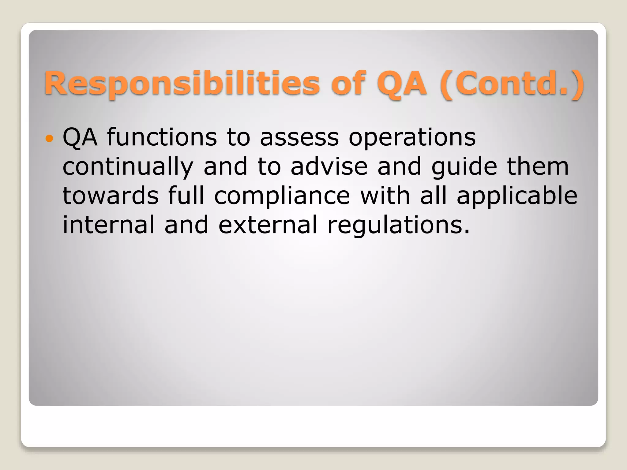 Basic concepts of QA and QC | PPTX