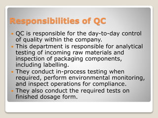 Basic concepts of QA and QC | PPTX
