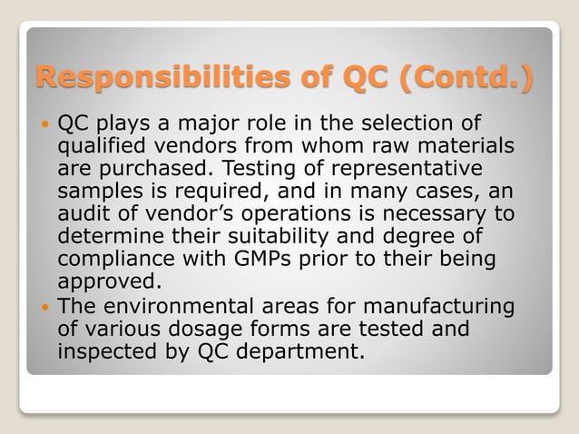 Basic concepts of QA and QC | PPTX | Pharmaceutical Industry | Industries