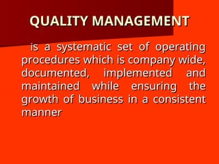 BASICCONCEPTSOFQUALITY Quality System Basics | PPT