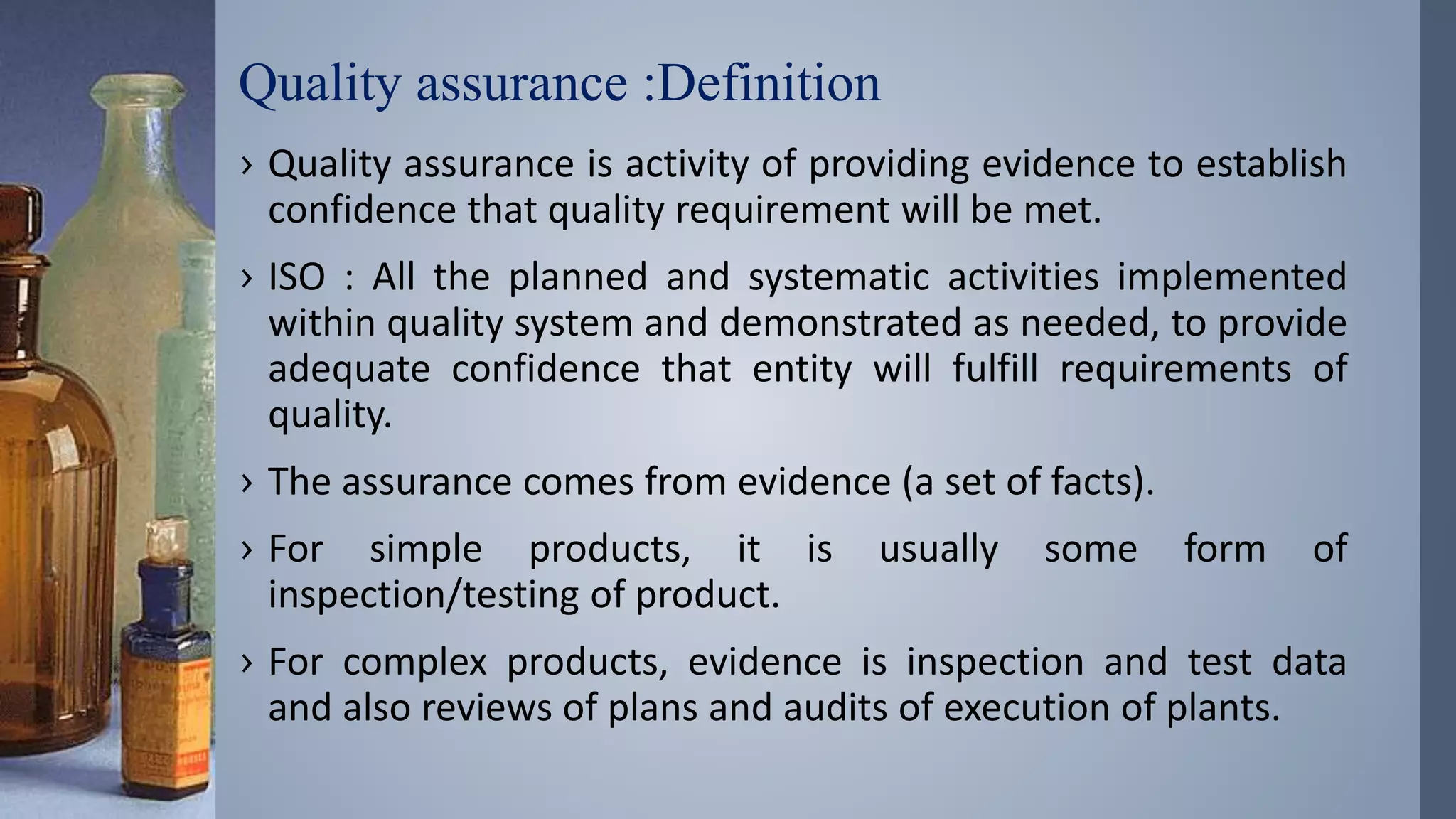 Basic concepts of quality assurance | PPTX