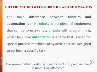 Basic concepts of robotics | PPTX