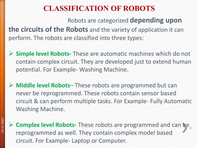 Basic concepts of robotics | PPTX | Robotics | Technology & Computing