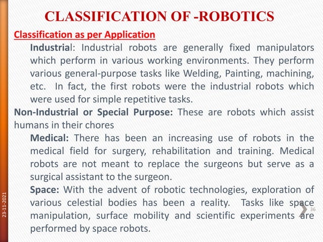 Basic concepts of robotics | PPTX | Robotics | Technology & Computing