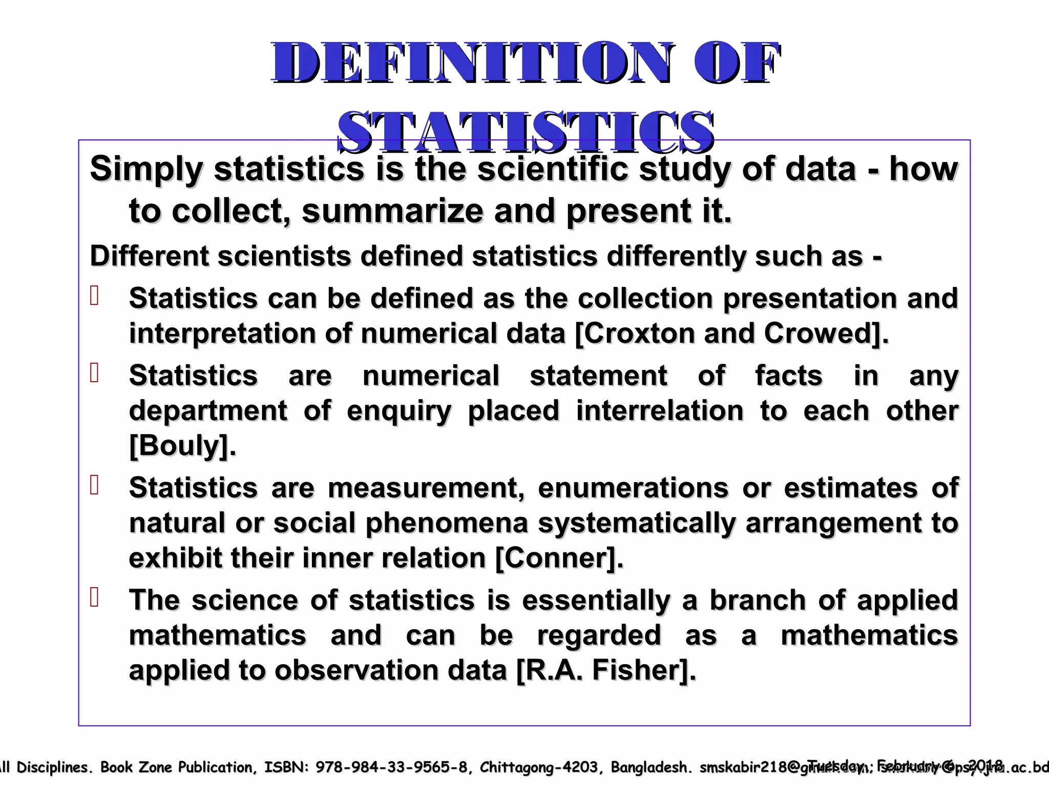 Basic concepts of statistics | PPT
