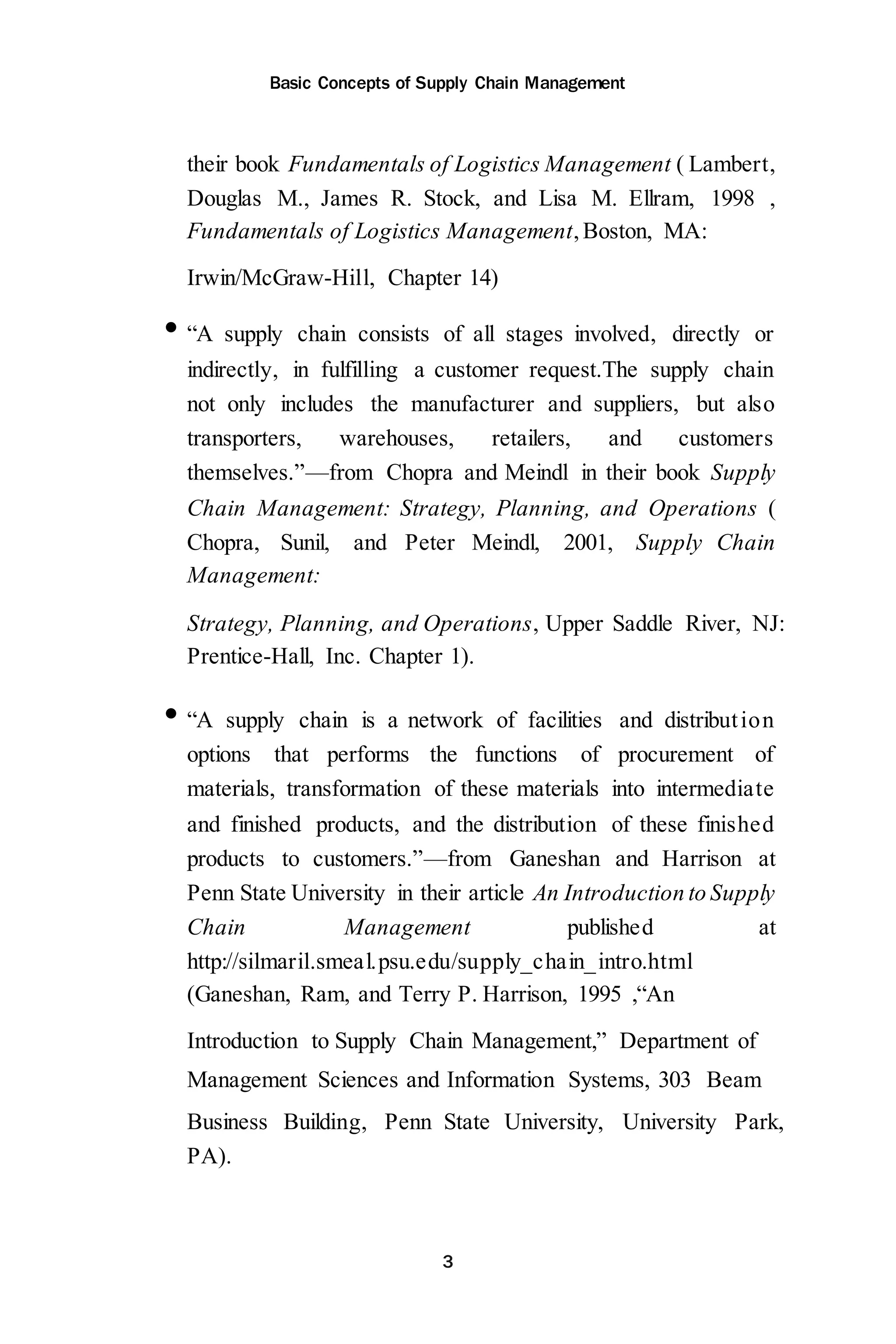 Basic concepts of supply chain management | DOCX