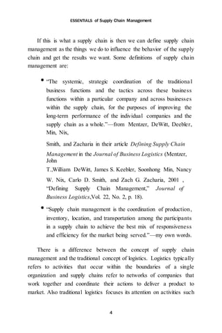 Basic concepts of supply chain management | DOCX