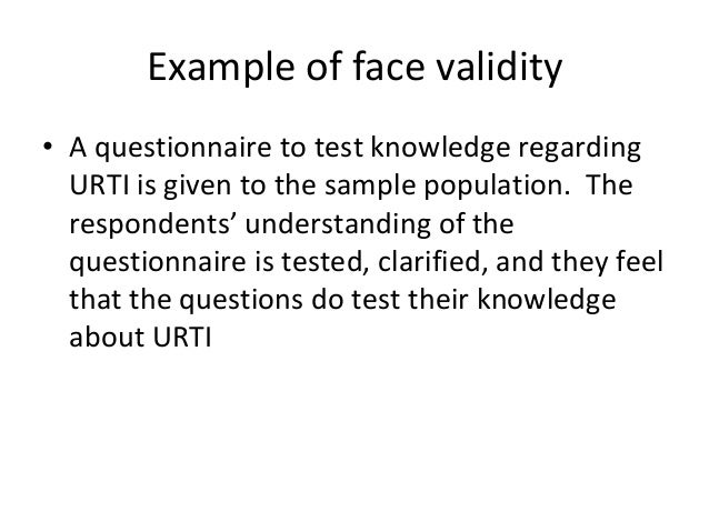 Basic concepts of validation