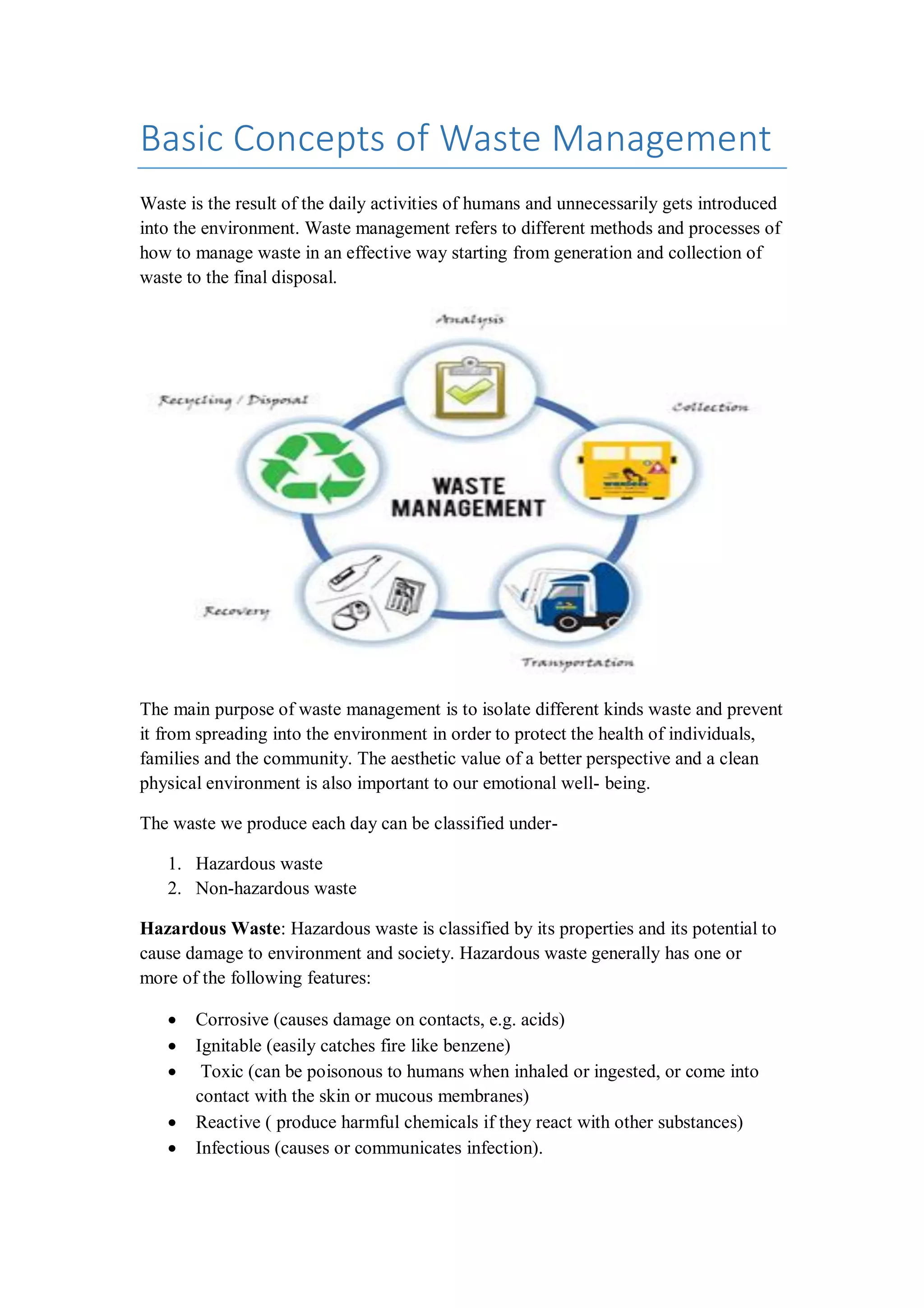 Basic Concepts of Waste Management | PDF