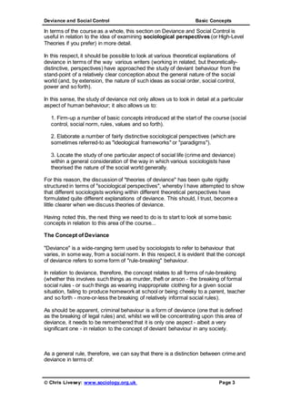 Basic concepts on crime and deviance | PDF