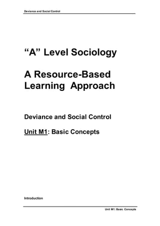 Basic concepts on crime and deviance | DOCX