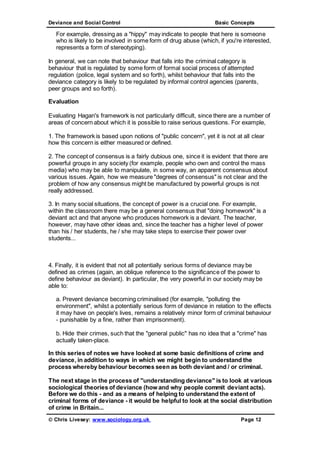 Basic concepts on crime and deviance | DOCX