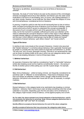 Basic concepts on crime and deviance | DOCX