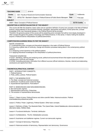Basic concepts on political science | PDF