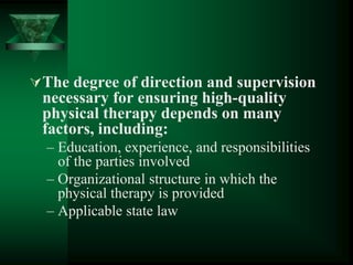 Basic concepts on the management of a physical therapy service ...