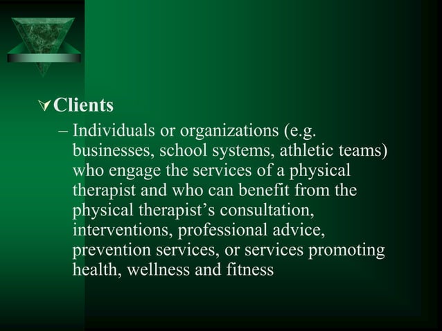 Basic concepts on the management of a physical therapy service ...