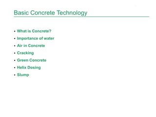 Basic concrete technology | PPT