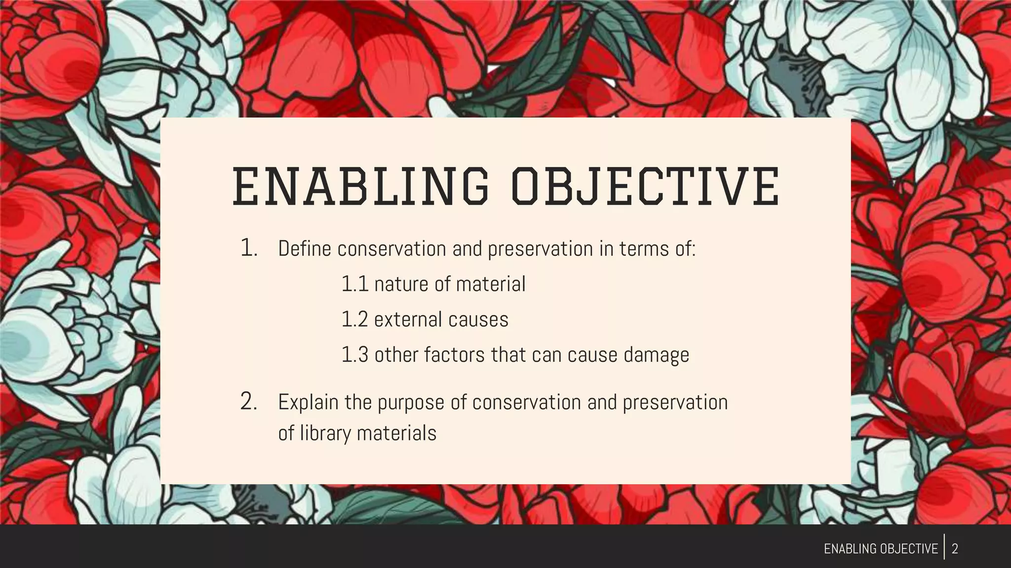 BASIC CONSERVATION & PRESERVATION | PPT