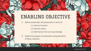 BASIC CONSERVATION & PRESERVATION | PPT