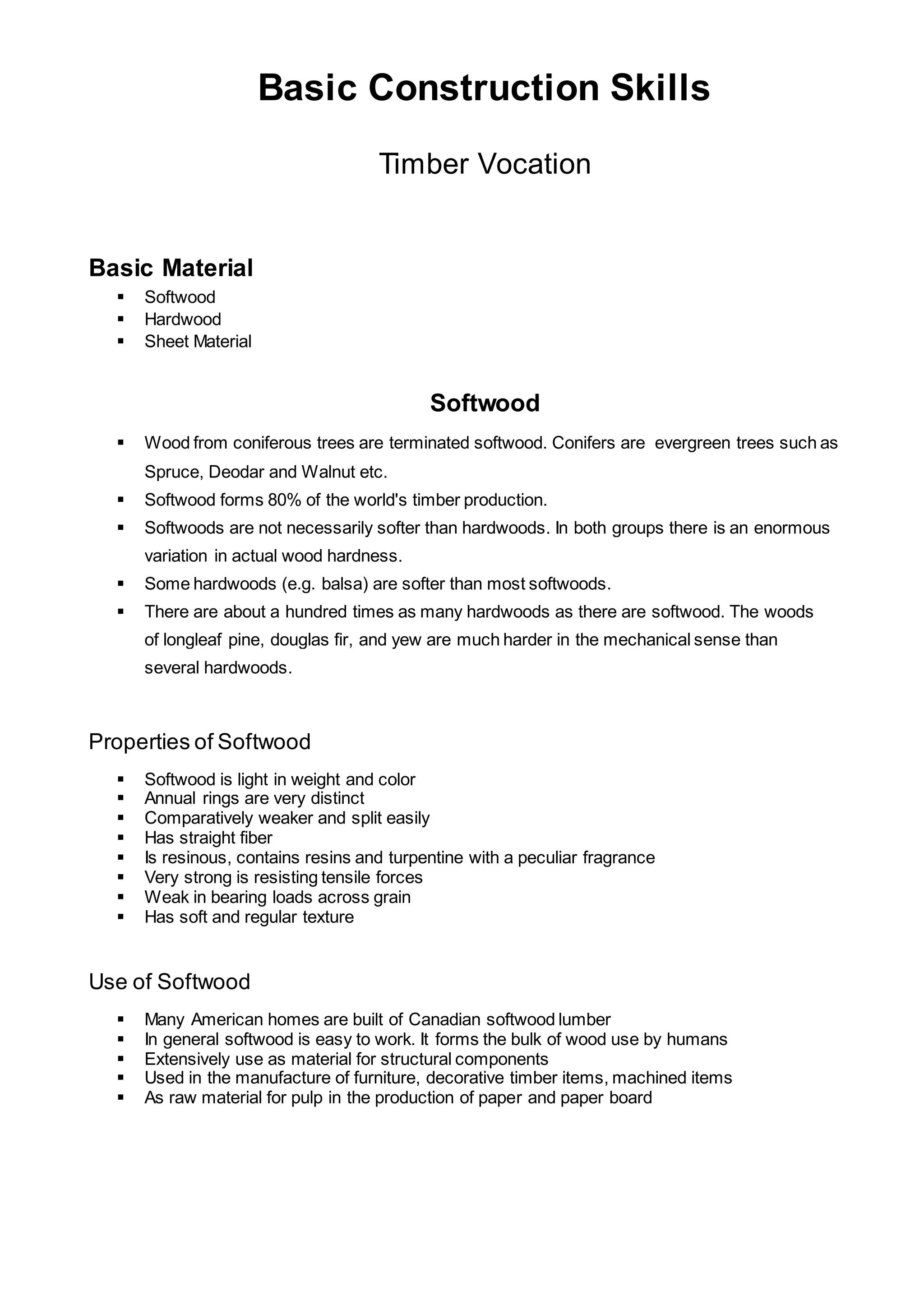 Basic construction skills | DOCX