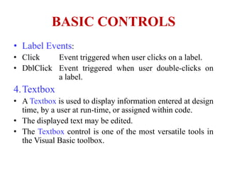Basic controls of Visual Basic 6.0 | PPTX