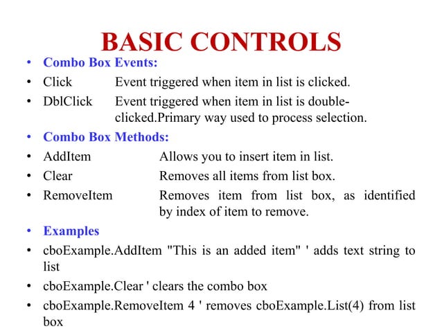 Basic controls of Visual Basic 6.0 | PPTX