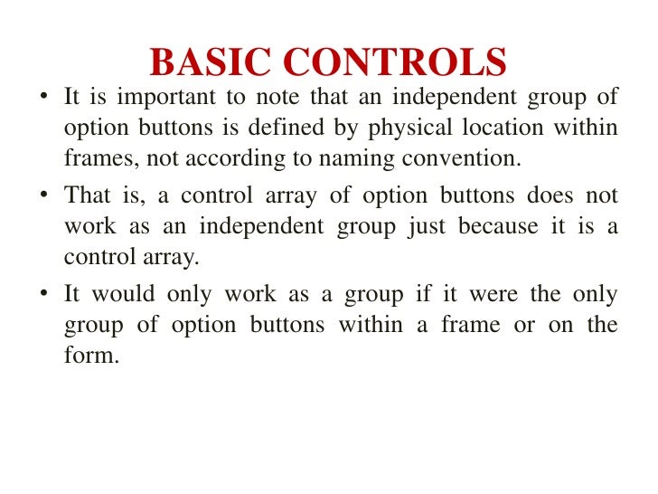 Basic controls of Visual Basic 6.0 Basic controls of Visual Basic 6.0