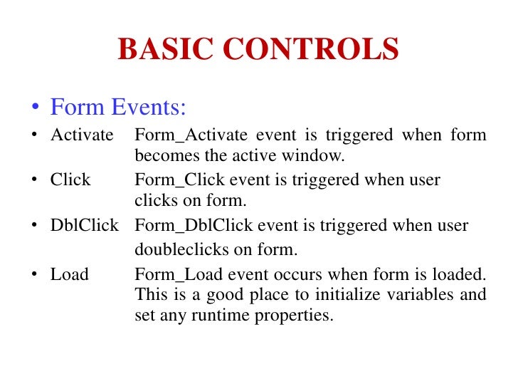 Visual Controls Examples