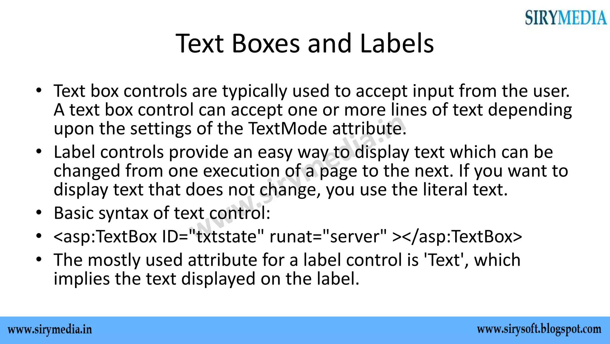 Basic controls in asp | PPTX