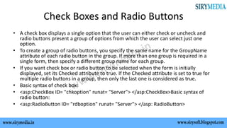 Basic controls in asp | PPT