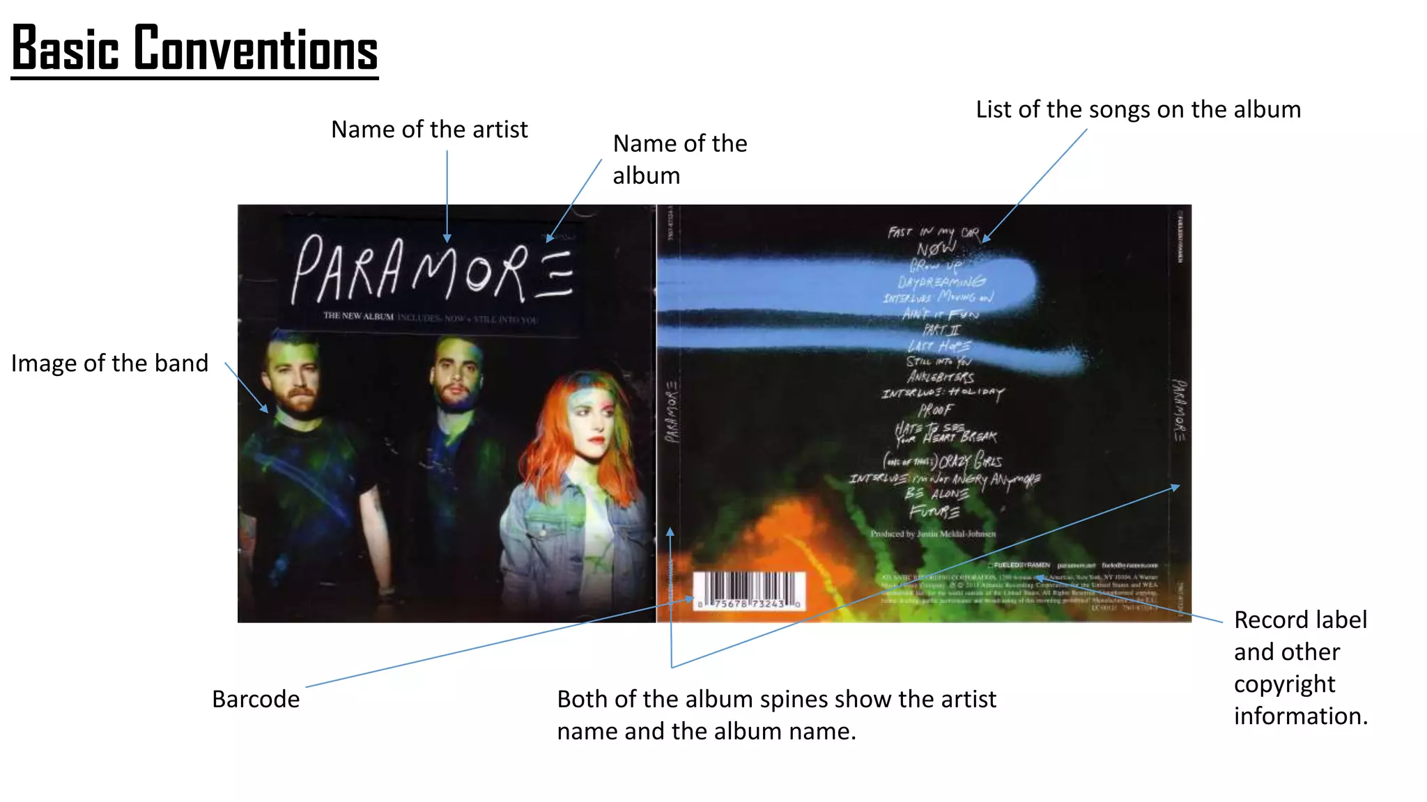 Conventions of pop rock album covers | PPTX