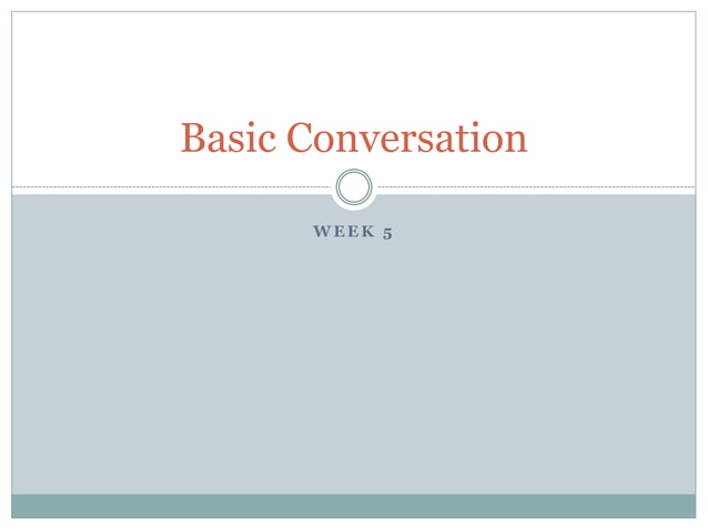 Basic conversation 5 | PPTX