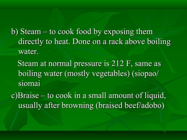 Basic cooking principles | PPT | Cooking | Food & Drink