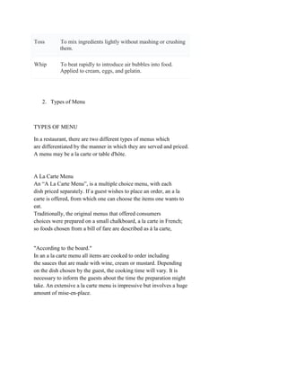 Basic Cooking Terms | DOCX