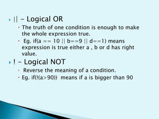 Basic c operators | PPT
