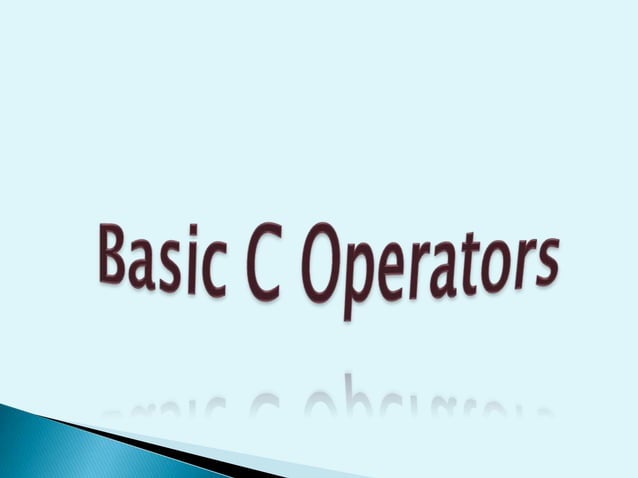 Basic c operators | PPT