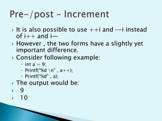 Basic c operators | PPT