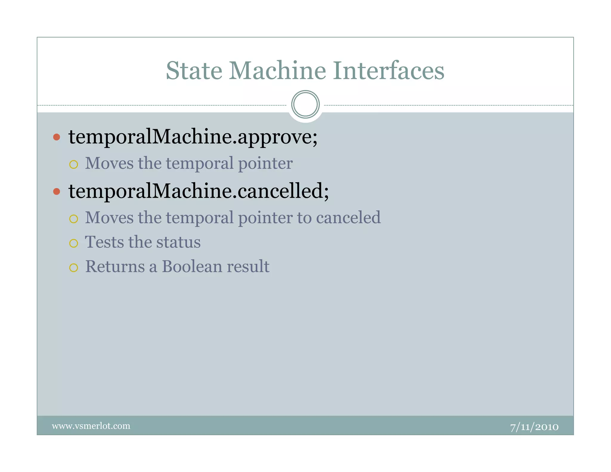workflow in temporal state machine v1 | PPT