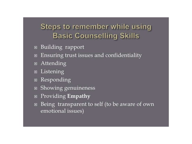 Basic counselling skills | PPTX