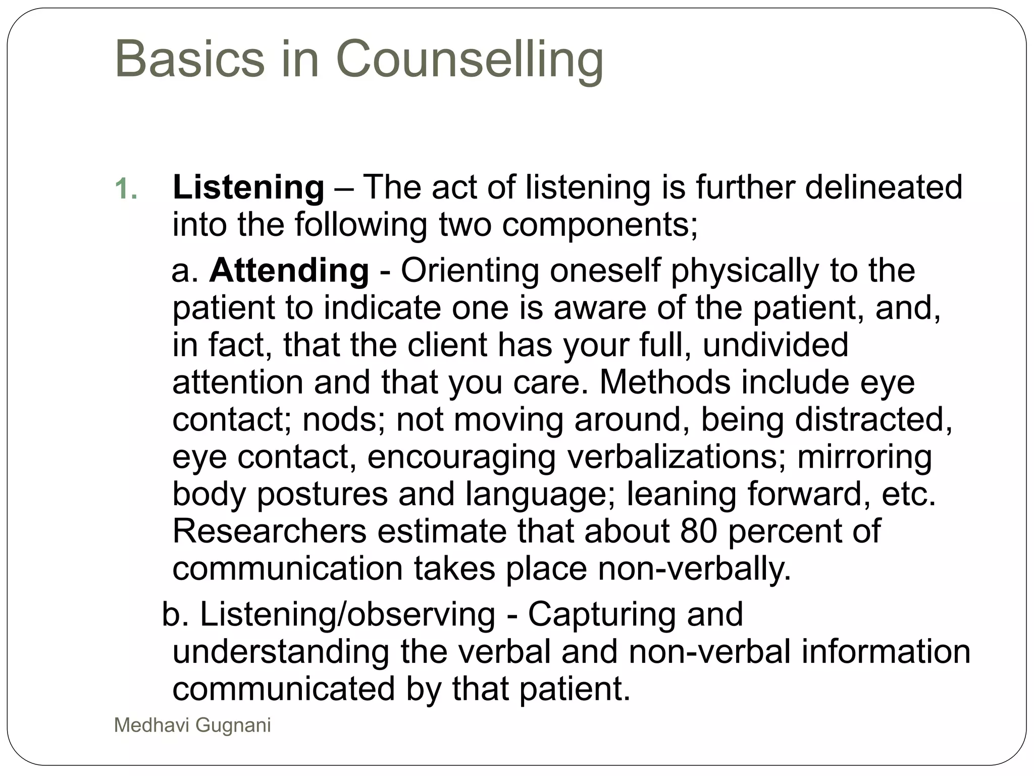 Basic counselling skills | PPTX