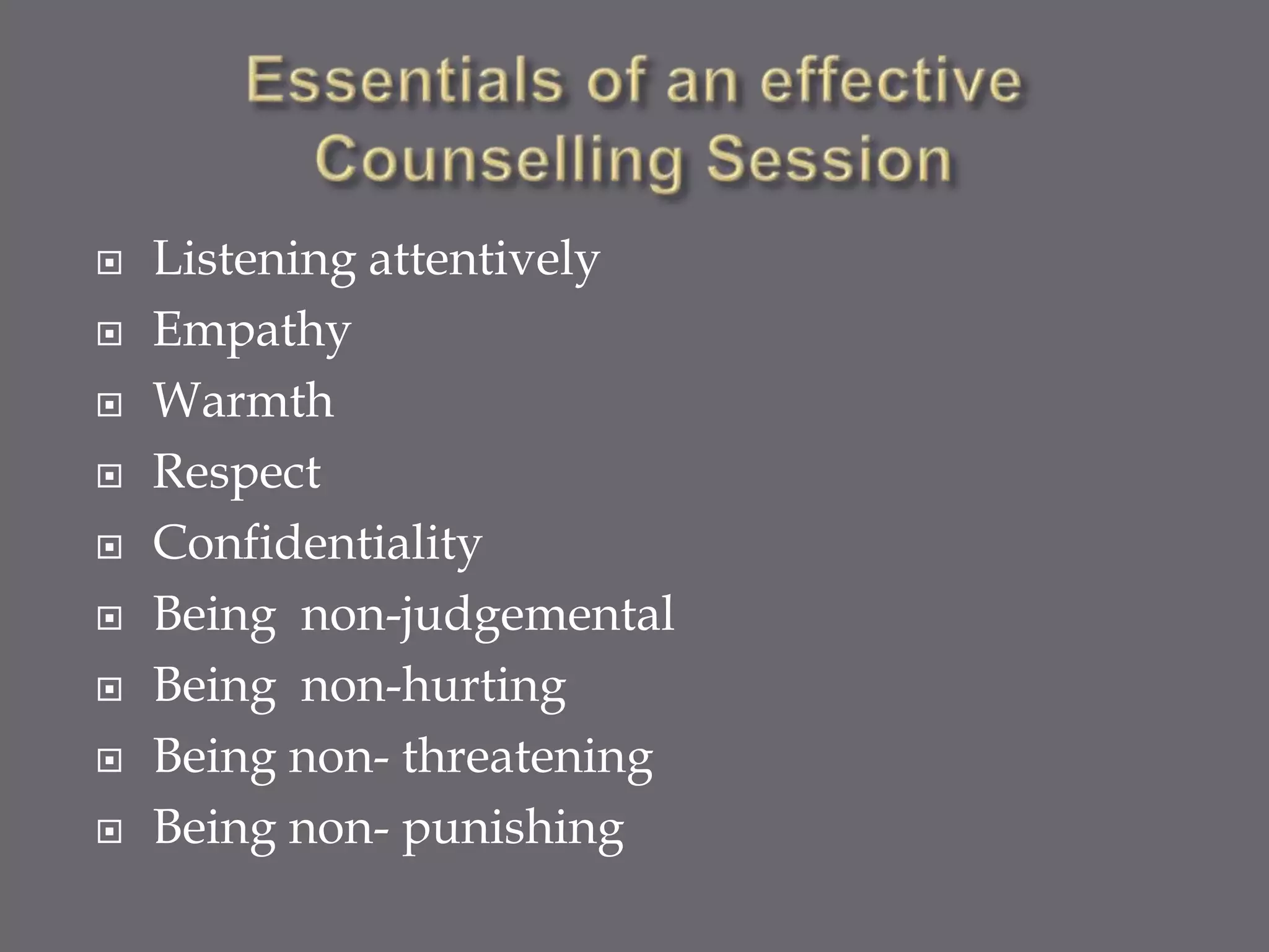 Basic counselling skills | PPTX