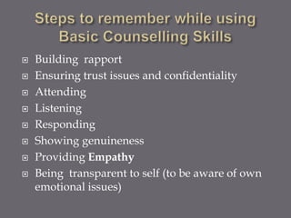 Basic counselling skills | PPTX