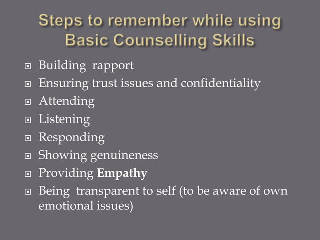 Basic counselling skills | PPTX