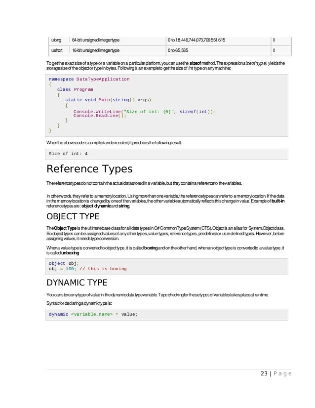 Basic C# programming Part -1 For Computer Science & IT Prepared by: A…