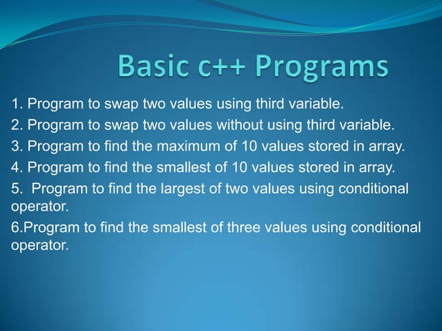 Basic c++ programs | PPT