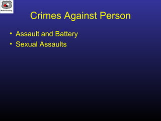 Basic crime prevention | PPT | Crime & Harmful Acts to Individuals ...