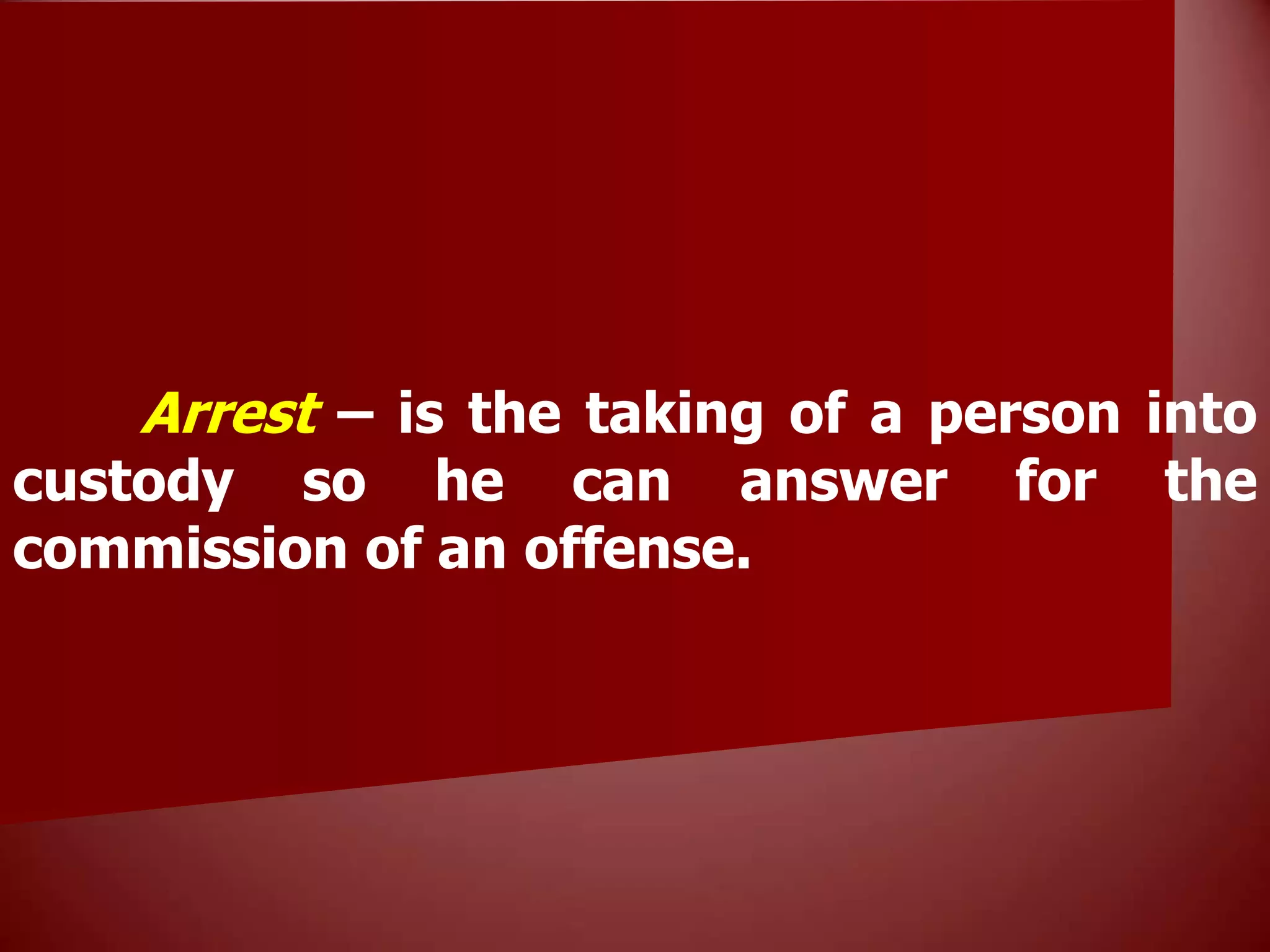 Basic criminal procedures (arrest) | PPT