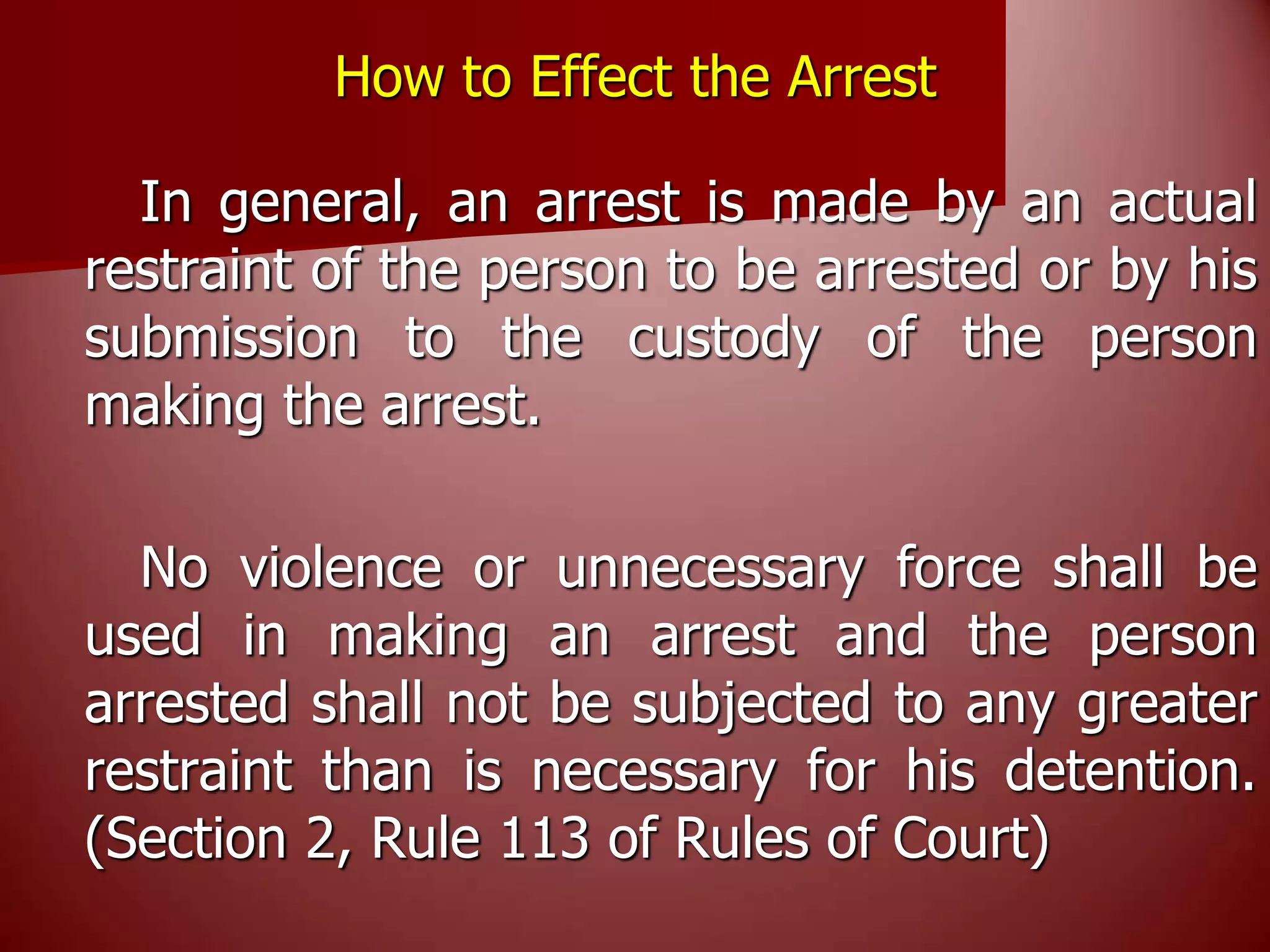 Basic criminal procedures (arrest) | PPT